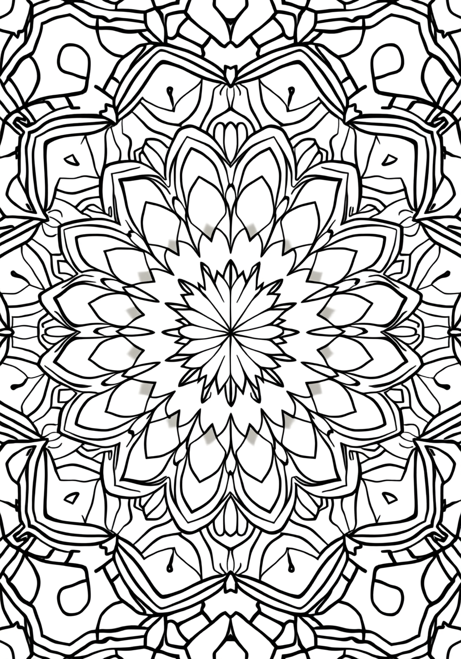 Mandala of Infinite Shapes Coloring Page - Free Abstract Printable Sheet