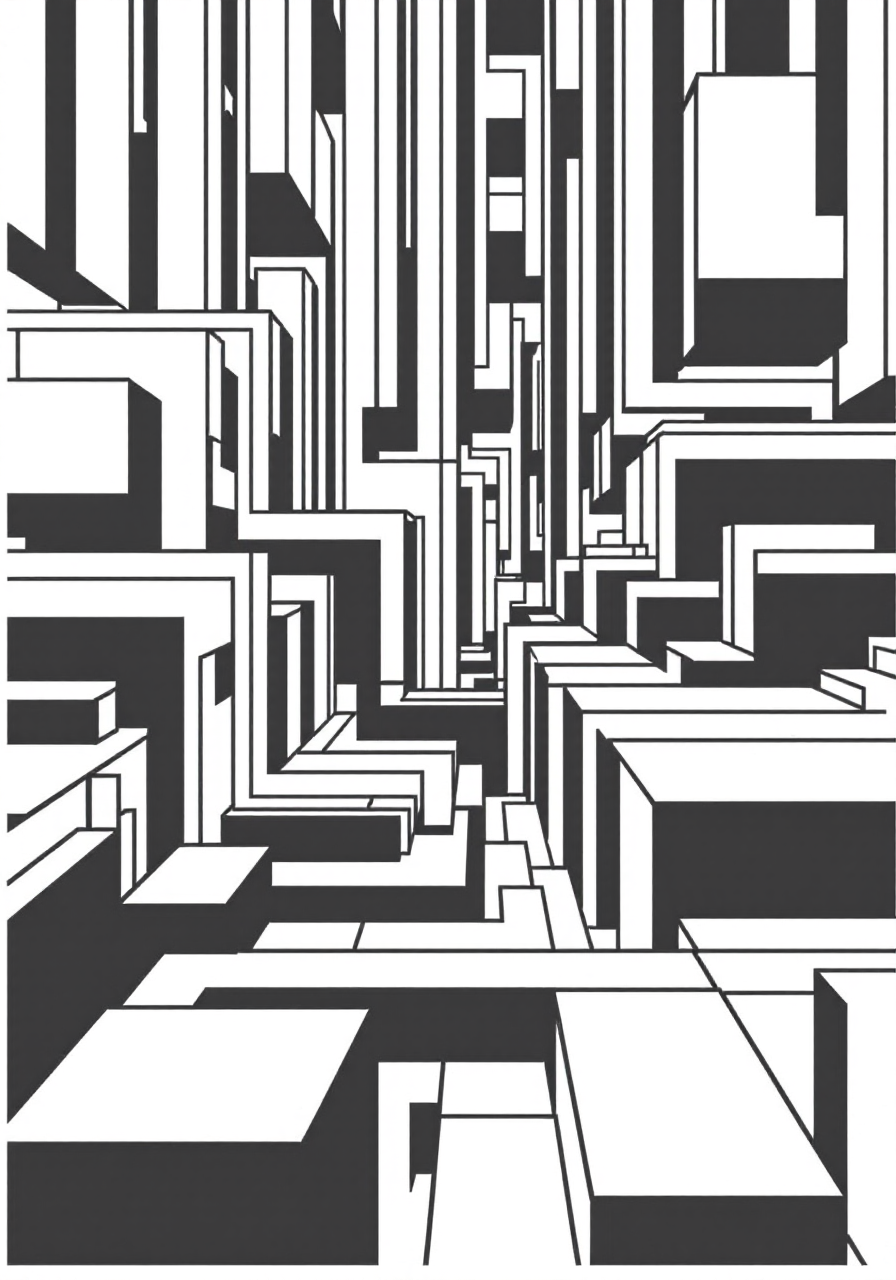 Optical Illusion Maze - Free Abstract Coloring Page