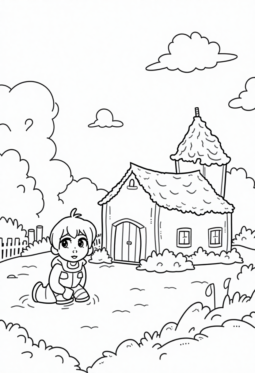 Anime Dreamland Adventure Coloring Page – Magical & Free Printable