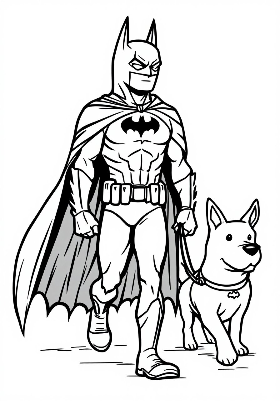 Batman Flying With Bats Coloring Page Free Printable