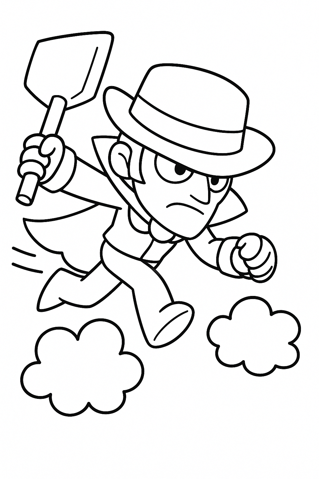 Mortis Dashing Past Enemies - Free Brawl Stars Coloring Page