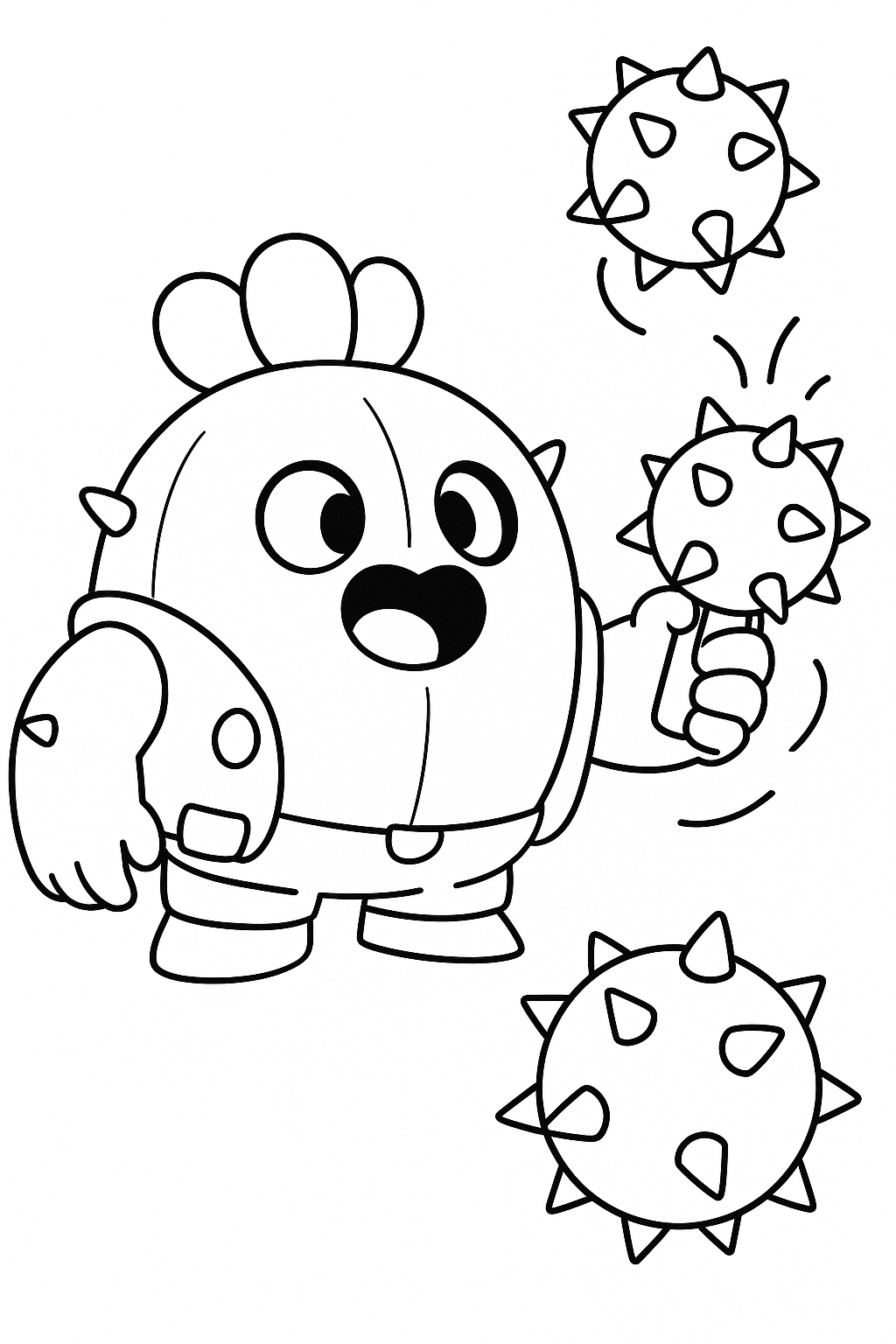 Spike Shooting Spiky Balls - Free Brawl Stars Coloring Page