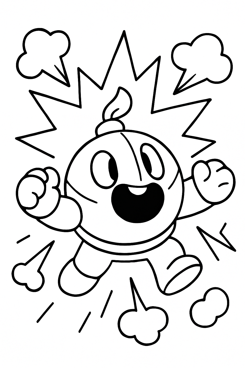 Tick Exploding With Excitement - Free Brawl Stars Coloring Page