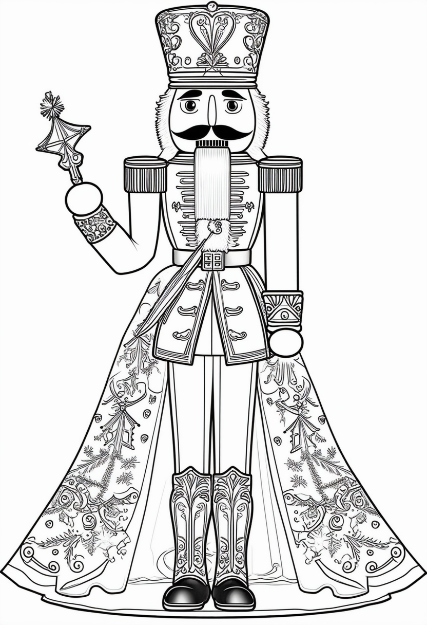 Nutcracker Ballet Scene - Free Christmas Coloring Page