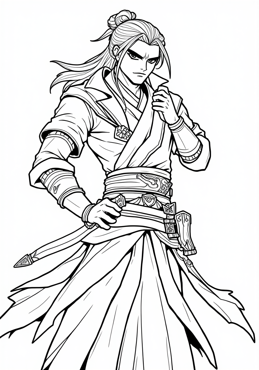 Muzan Kibutsuji In Disguise - Free Demon Slayer Coloring Page