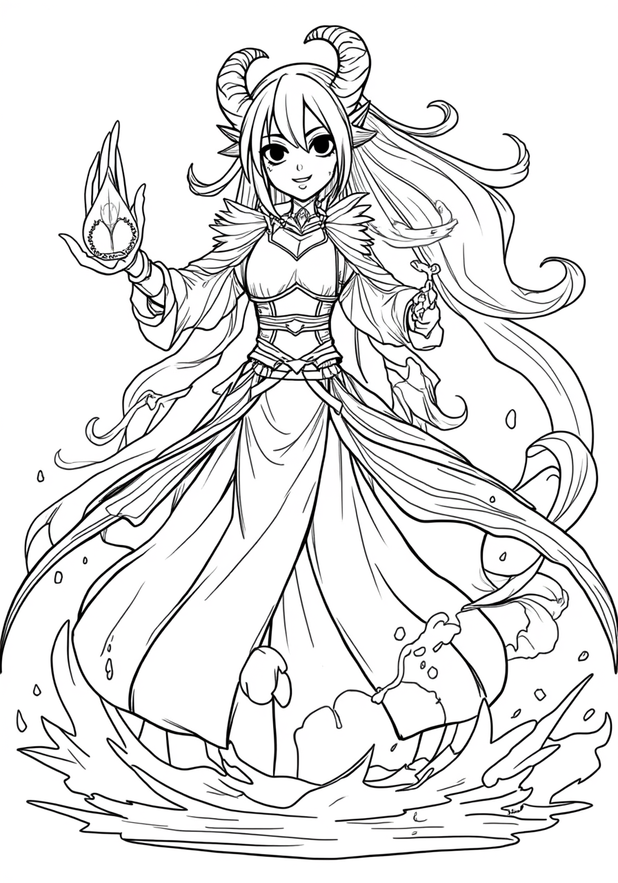 Nezuko Using Her Blood Demon Art - Free Demon Slayer Coloring Page