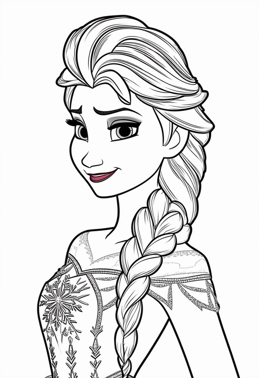 Disney Elsa in an Enchanted Ice Palace - Free Frozen Coloring Page