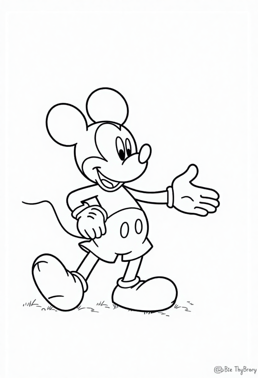 Mickey Mouse Adventure In Dreamland - Free Disney Coloring Page