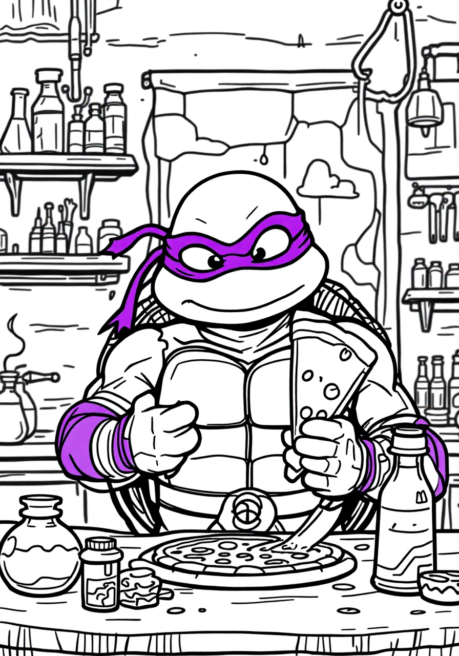 Donatello Inventing a Pizza-Flavored Toothpaste - Free Ninja Turtles ...