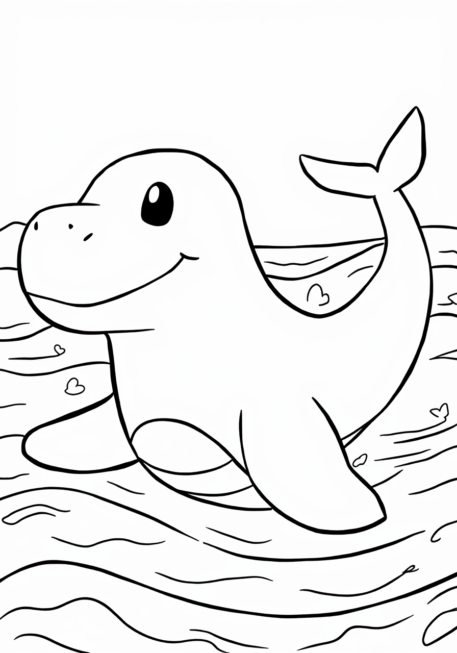 Lapras Crossing The Ocean - Free Pokemon Coloring Page