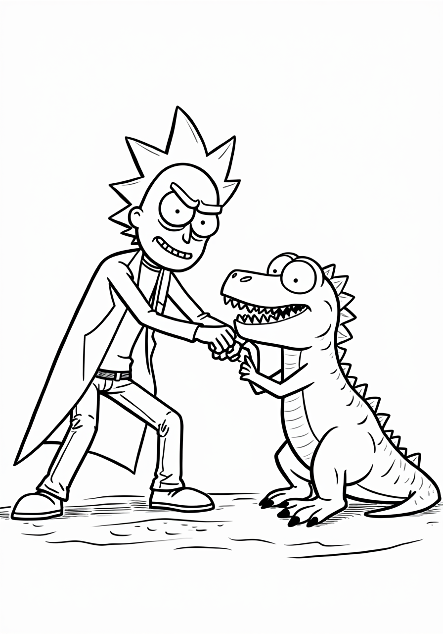 Morty Arm Wrestling with a Miniature Dinosaur - Free Rick and Morty ...