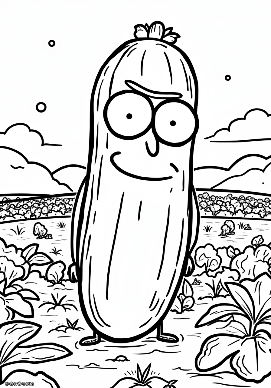 Rick as a Giant Pickle in a Cucumber Patch - Free Rick and Morty ...