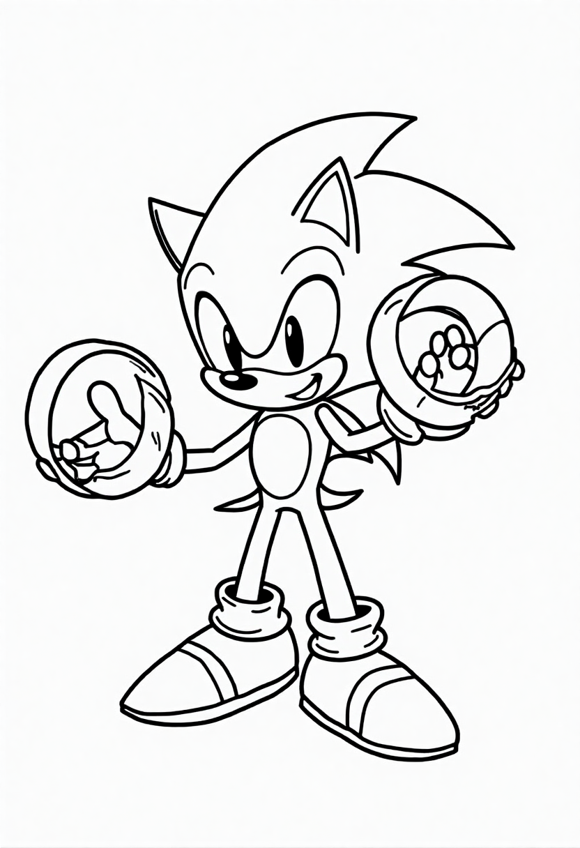 Sonic Juggling Rings at the Circus Coloring Page – Free Printable Fun