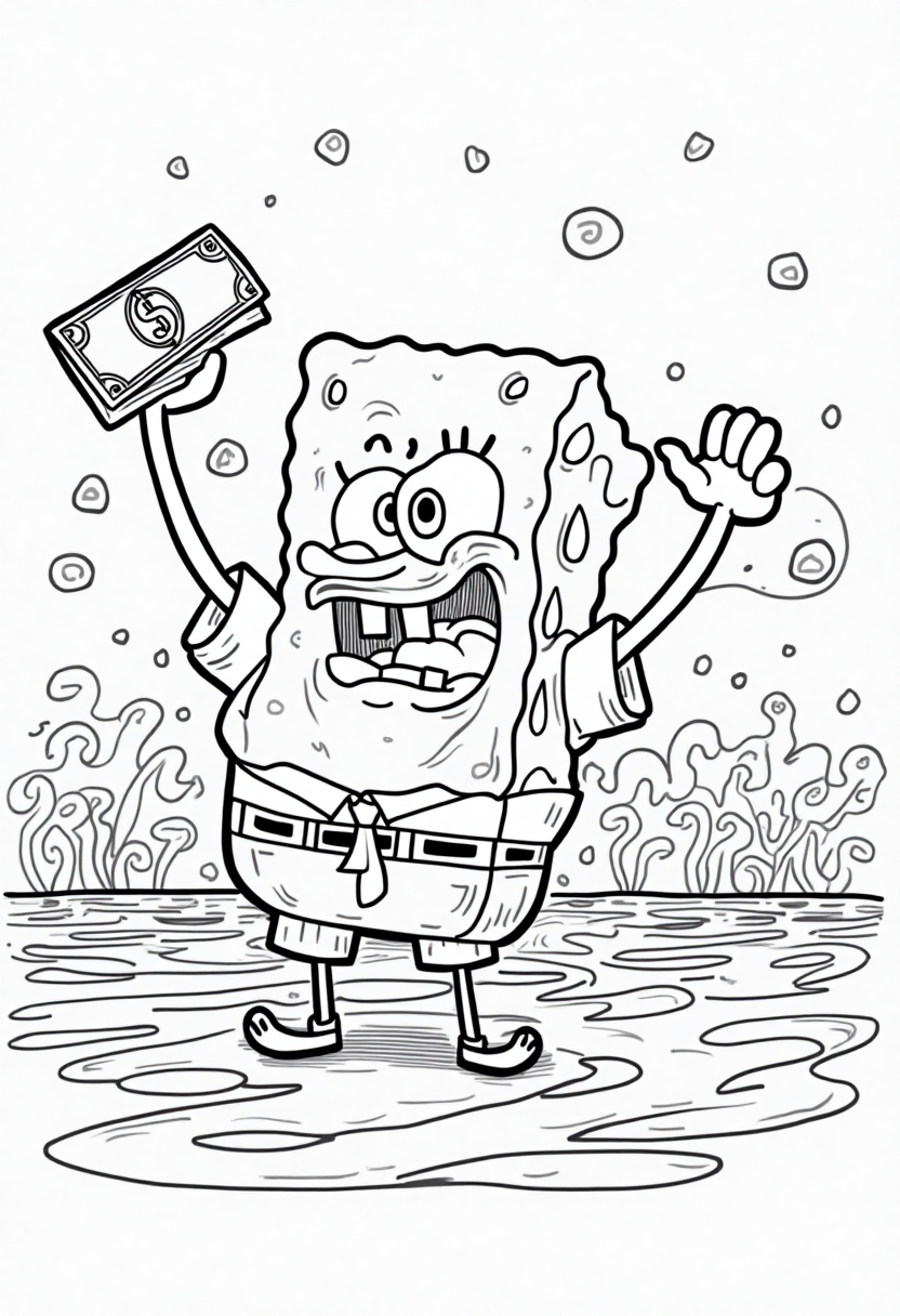 Mr. Krabs Counting Money Behind The Krusty Krab - Free Spongebob ...