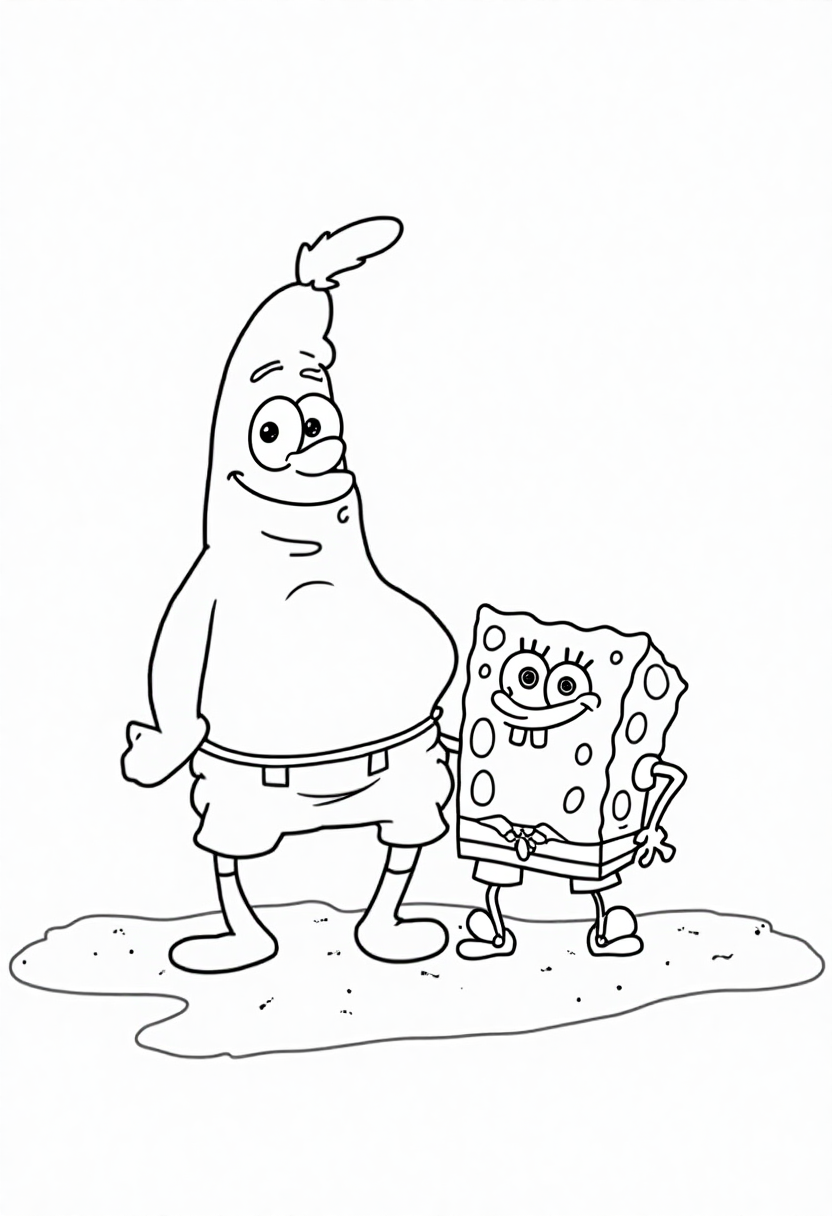 Plankton Sneaking Into The Krusty Krab - Free Spongebob Coloring Page