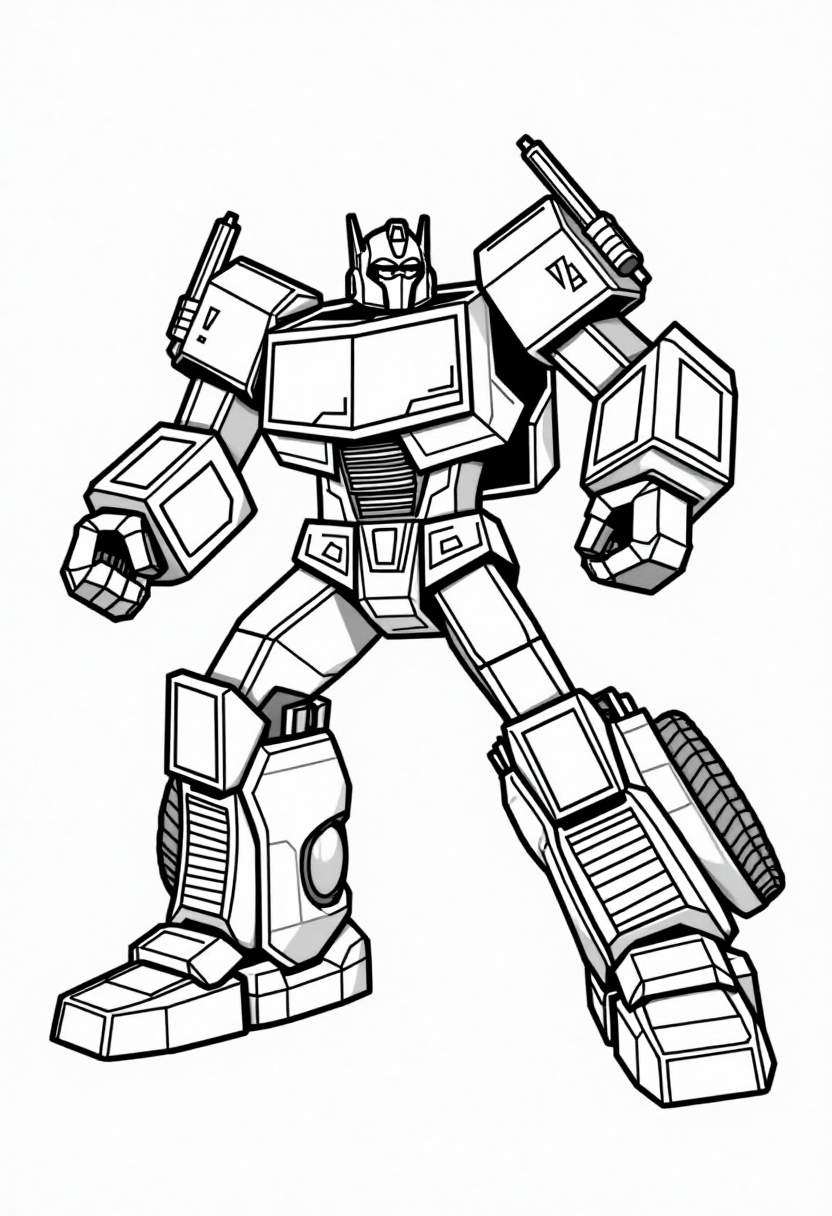 Autobots Transforming Into Vehicles - Free Transformers Coloring Page