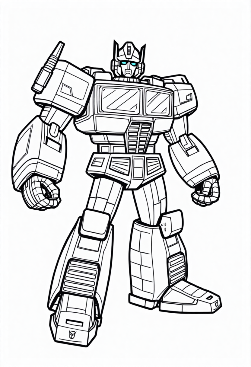 Optimus Prime Heroic Speech – Free Transformers Coloring Page