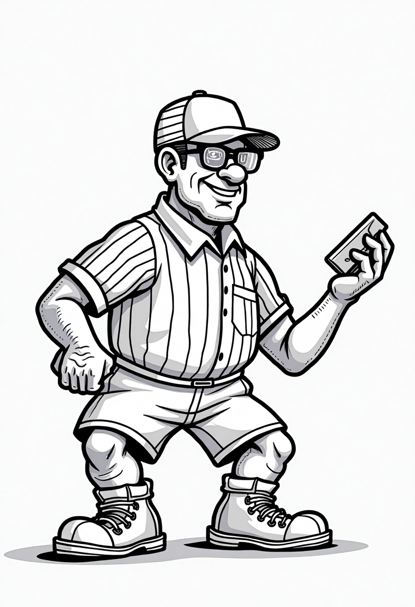 Referee Counting a Pinfall - Free Wrestling Coloring Page